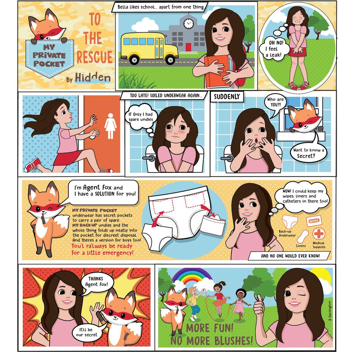 My Private Pocket Underwear for Girls - Variety 3 Pack - Bedwetting Store