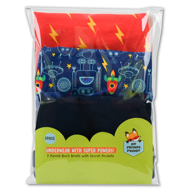 My Private Pocket Underwear for Boys - Variety 3 Pack - Bedwetting Store