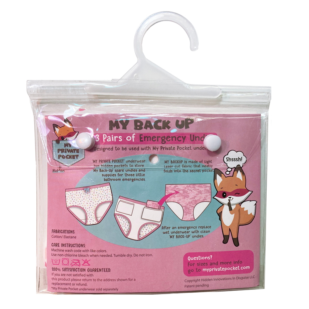 My Private Pocket Backup Underwear for Girls - Camo 3 Pack - Bedwetting ...